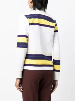 Kolor Striped Sweatshirt With Deconstructed Collar