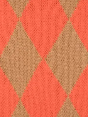 La DoubleJ Argyle-pattern Knitted Scarf - Brown