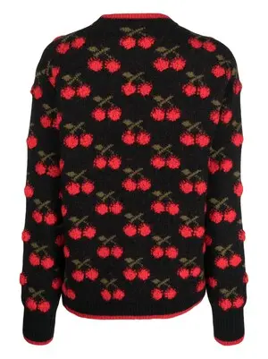 La DoubleJ Cherry-print Jumper - Black