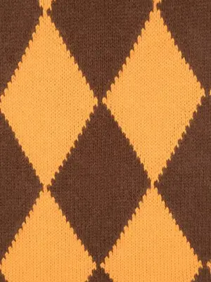 La DoubleJ Argyle-pattern Knitted Scarf - Yellow
