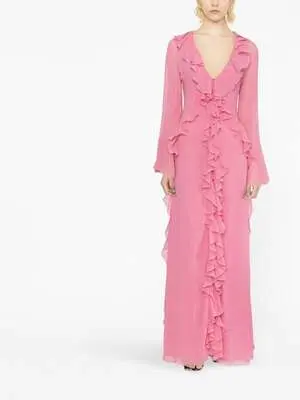 Blumarine Ruffled Chiffon Gown