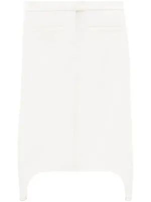 COURREGES Twill Suspender Midi Skirt - White