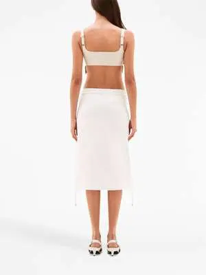 COURREGES Twill Suspender Midi Skirt
