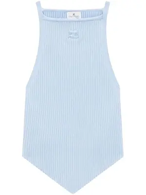 COURREGES Pointy Rib-knit Tank Top - Blue