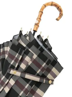 Mackintosh Heriot Whangee Handle Umbrella - Grey
