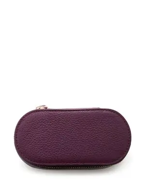 Monica Vinader Oval Pebbled-leather Jewellery Box Aubergine