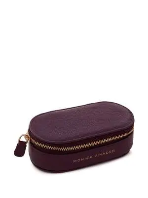 Monica Vinader Oval Pebbled-leather Jewellery Box - Purple