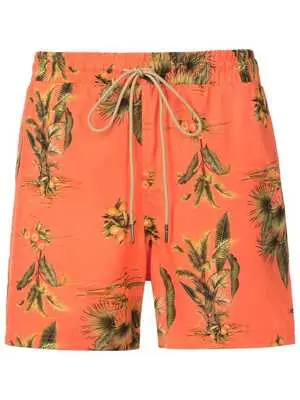 LYGIA & NANNY Leaf-print Swimming Shorts - Orange