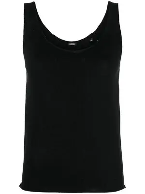 Aspesi Scoop Neck Knit Top - Black