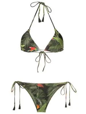 LYGIA & NANNY Maya Tassel-embellished Bikini - Green