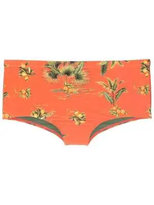 LYGIA & NANNY Leaf-print Swim Trunks - Orange