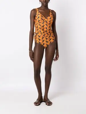 LYGIA & NANNY Bruma Lace-up Tankini - Orange