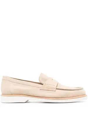 Santoni Almond-toe Suede Loafers