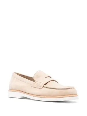 Santoni Almond-toe Suede Loafers