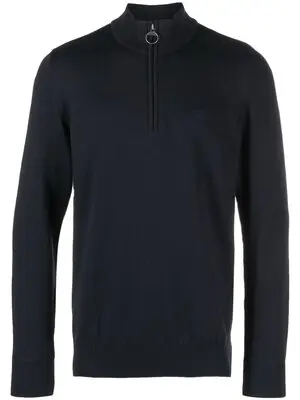 Barbour Logo-embroidered Half-zip Jumper