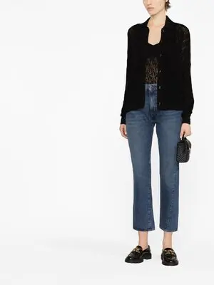 BARRIE Pointelle-knit Cashmere Top