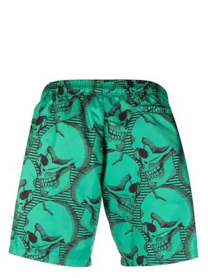 Philipp Plein Skull-print Swim Shorts - Green