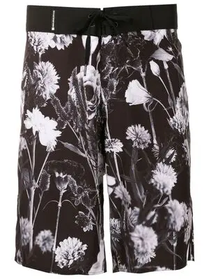 OSKLEN Floral-print Surf Shorts - Black
