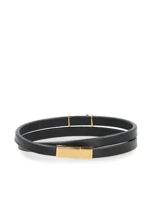 Saint Laurent Double-wrap Leather Bracelet
