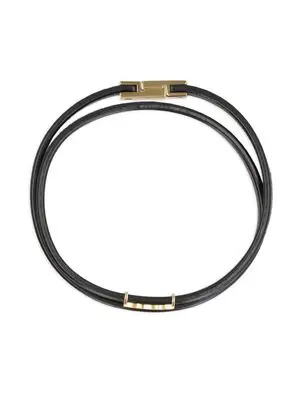 Saint Laurent Double-wrap Leather Bracelet