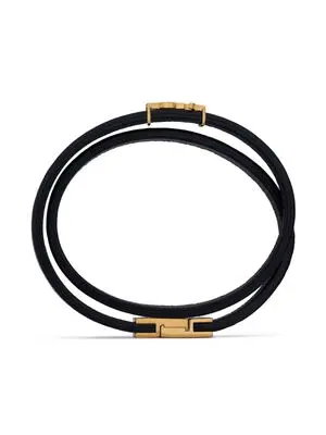 Saint Laurent Double-wrap Leather Bracelet