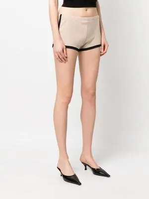 COURREGES Contrasting-trim Logo Shorts - Neutrals