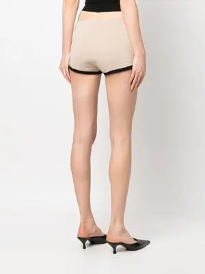 COURREGES Contrasting-trim Logo Shorts - Neutrals