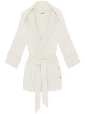 Saint Laurent Self-tie Hooded Jacket - White