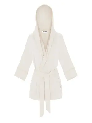 Saint Laurent Self-tie Hooded Jacket - White