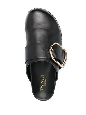 TWINSET Buckle-fastened Leather Mules