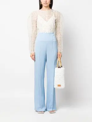 RÓHE Pressed-crease Wide-leg Trousers - Blue