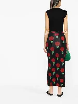 Versace High-waisted Floral-print Skirt