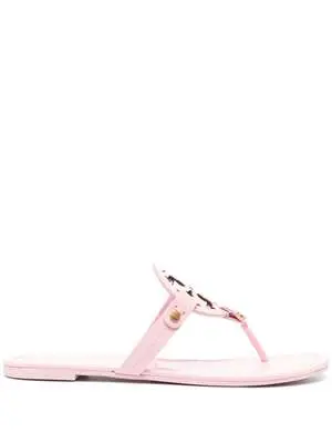 Tory Burch Cut-out Leather Flip Flops - Pink