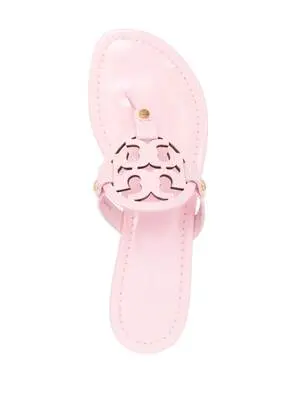 Tory Burch Cut-out Leather Flip Flops - Pink