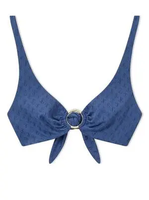 JIMMY CHOO Sira Logo-print Bikini Top - Blue