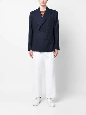 Tagliatore Double-breasted Cashmere Blazer - Blue