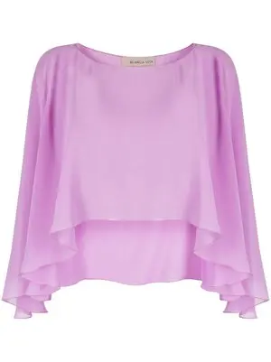 BLANCA VITA Ruffled Cropped Top