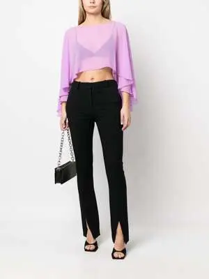 BLANCA VITA Ruffled Cropped Top