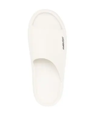 AMBUSH Logo-print Slides - White
