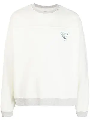 Guess Logo-print Jersey Sweatshirt - White