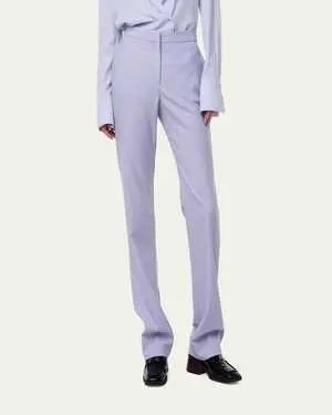 Another Tomorrow Merino Wool Classic Trouser Pants - Navy
