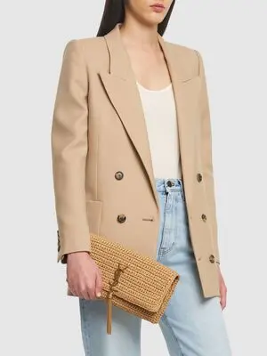 Saint Laurent Kate 99 Raffia Bag W/ Tassel Bag