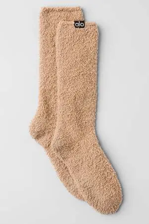 Alo Yoga Plush Crew Socks Toasted Almond