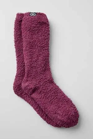 Alo Yoga Plush Crew Socks Wild Berry