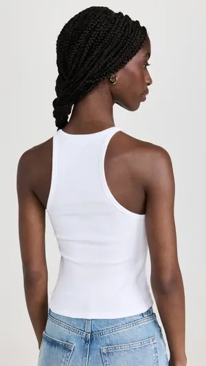 Good American Heritage Ribbed Tank Top - White001