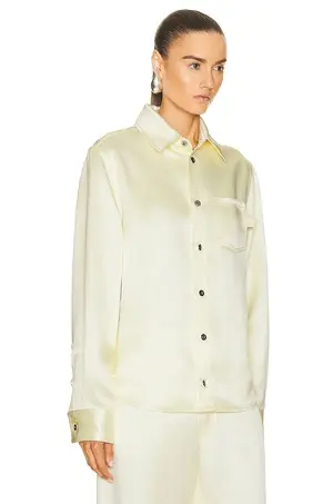 Bottega Veneta Silk Twill Long Sleeve Shirt