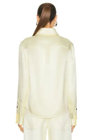 Bottega Veneta Silk Twill Long Sleeve Shirt