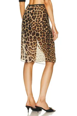 Saint Laurent Midi Skirt In Brown