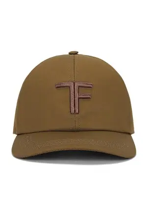 TOM FORD Smooth Leather Cap - Olive Brown