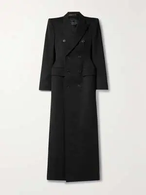 Balenciaga Hourglass Double-breasted Wool-twill Coat